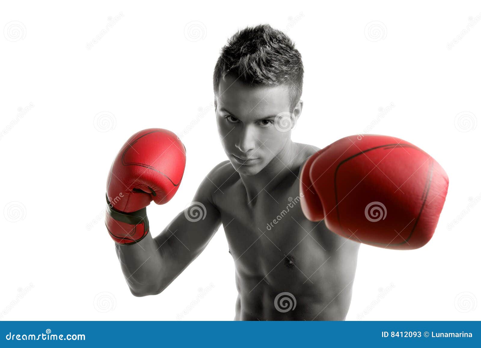 Young Boxer Man Isolated on Studio Stock Image - Image of boxes, hand ...