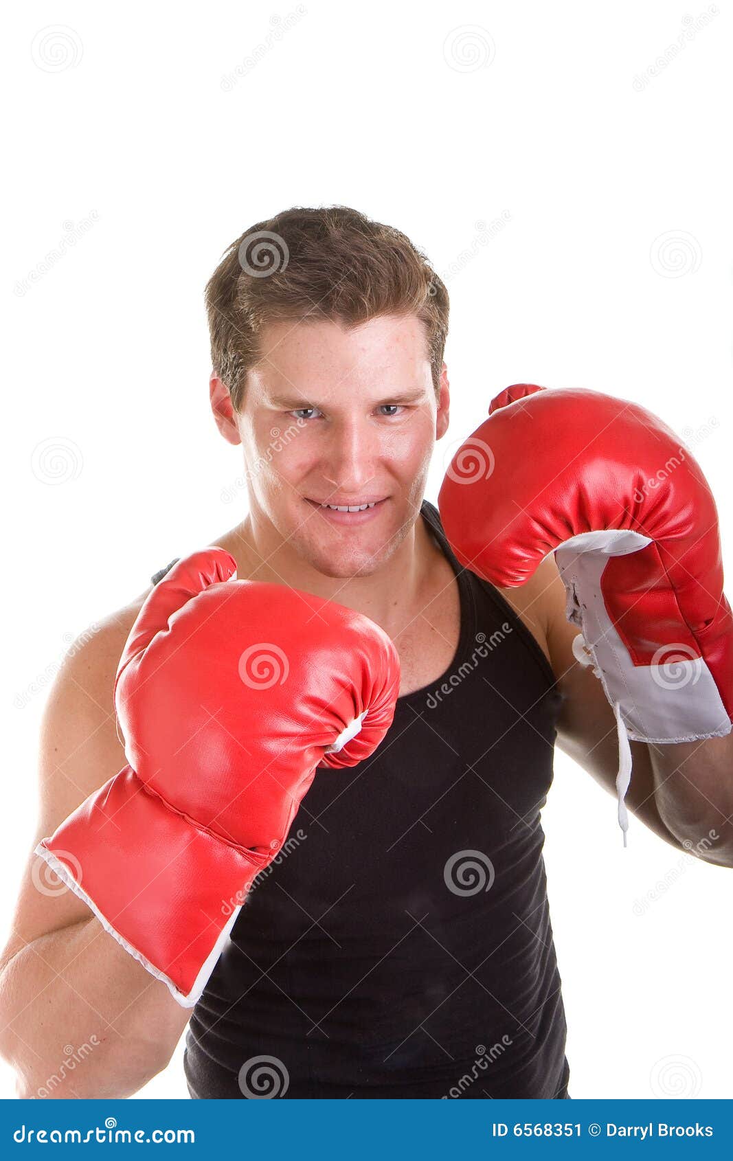Young Boxer Posing with Red Gloves Stock Image - Image of people ...