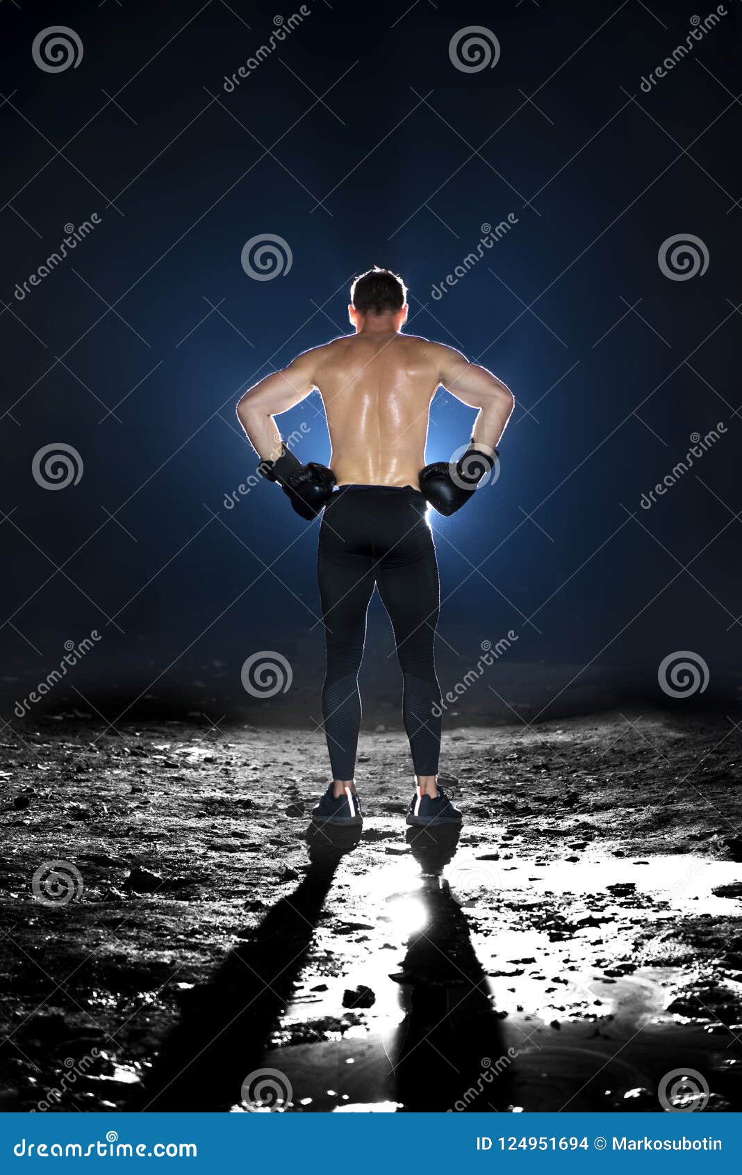 Shiloutte of a Boxer in a Cave Stock Photo - Image of healthy, fighter ...