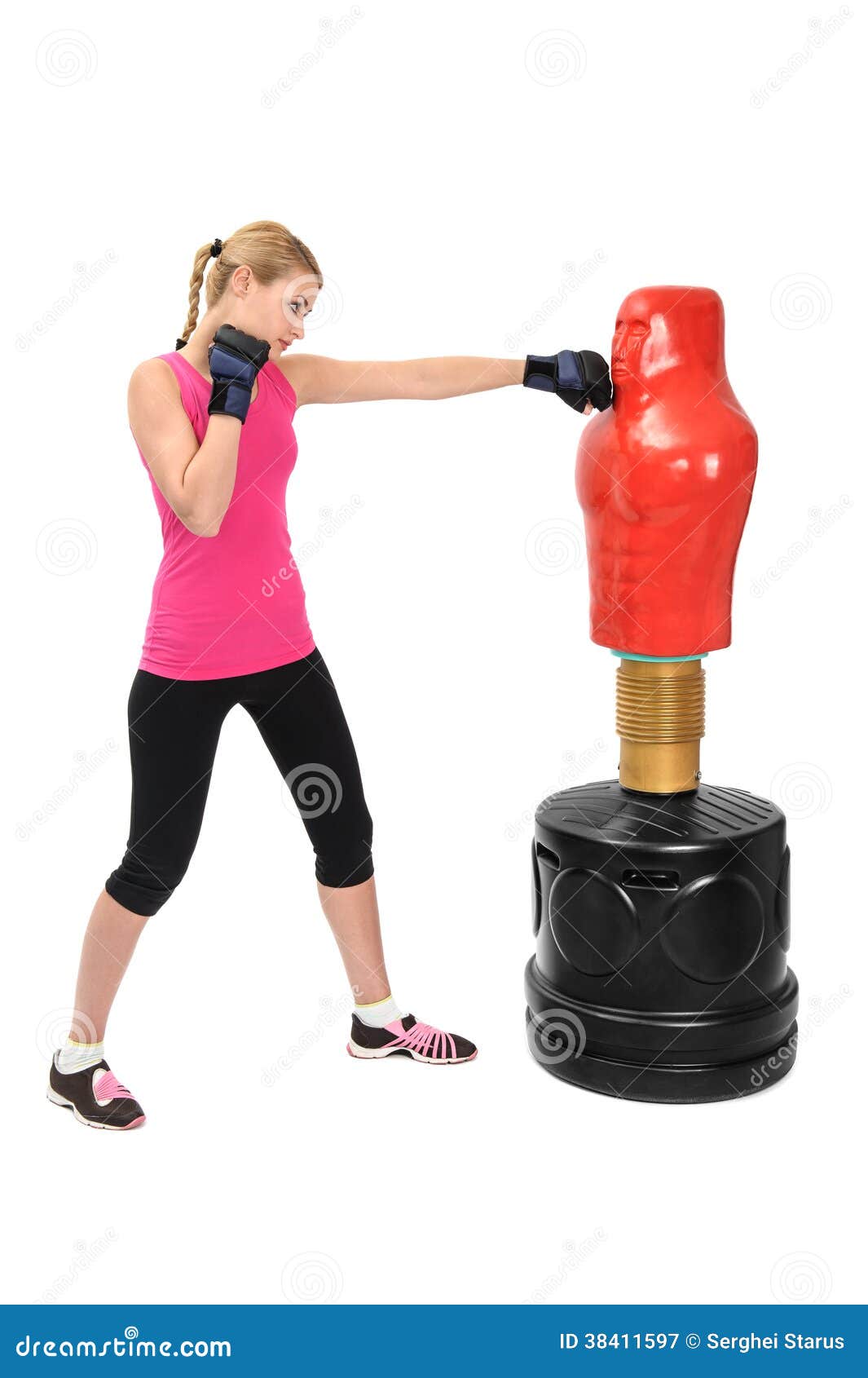 Young Boxing Lady with Body Opponent Bag Mannequin Stock Image - Image ...