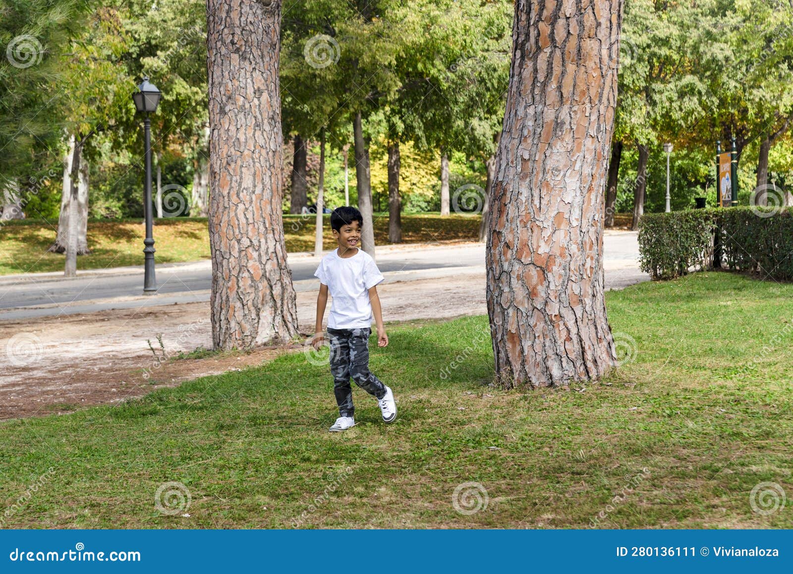 Young Boy Alone. Having Fun in a Park. Stock Image - Image of outdoors ...