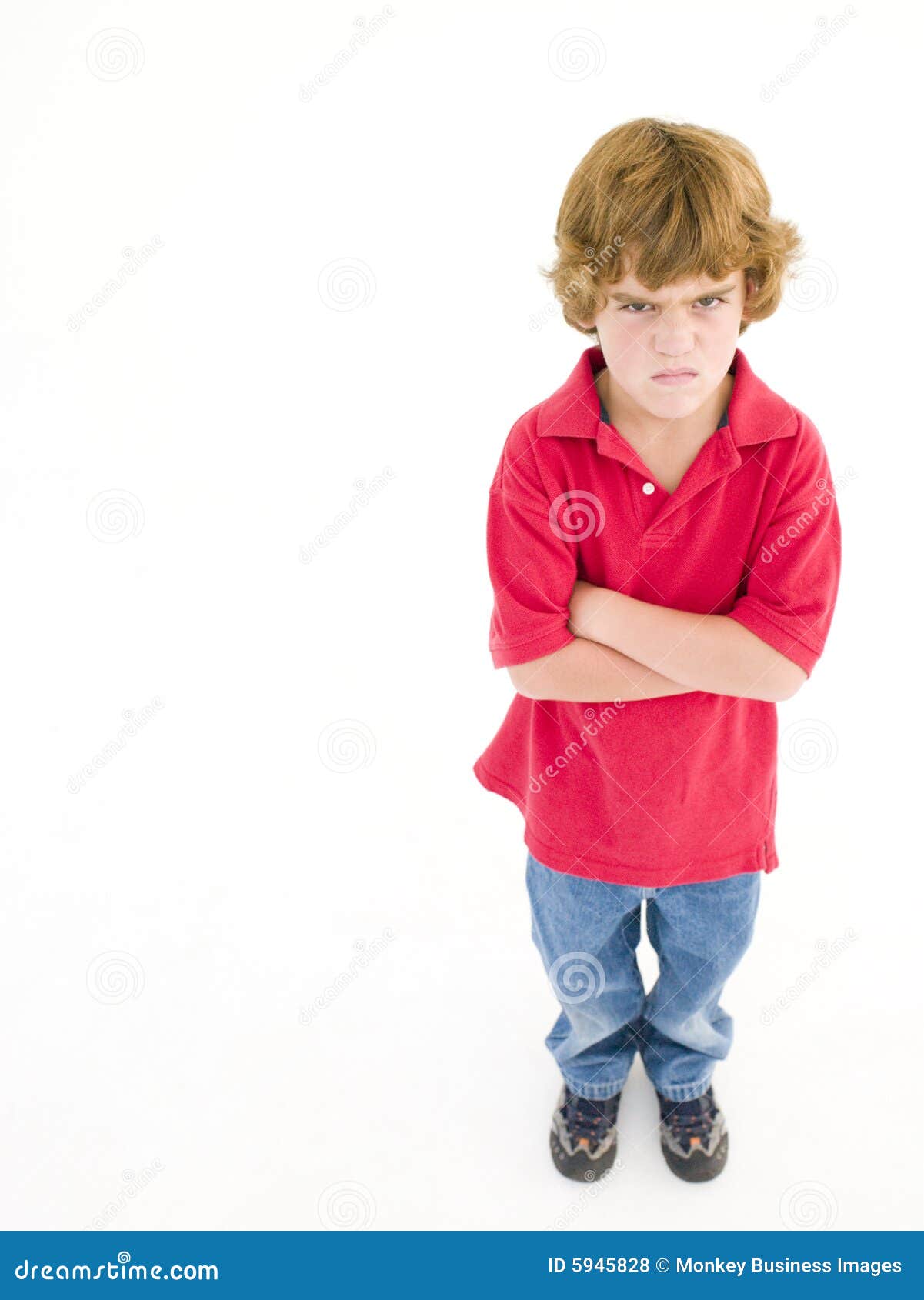 Young Boy with Arms Crossed Stock Photo - Image of expression, cross ...