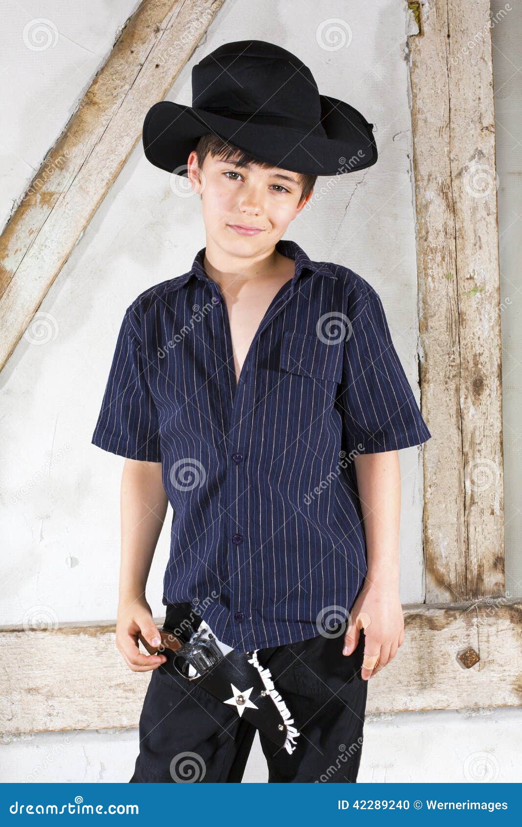 Young boy as a cowboy stock photo. Image of casual, childhood - 42289240