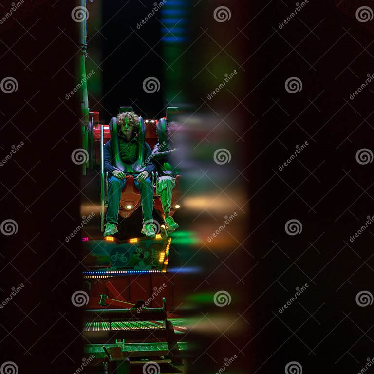 Young Boy at an Attraction in the Fair Editorial Image - Image of ...