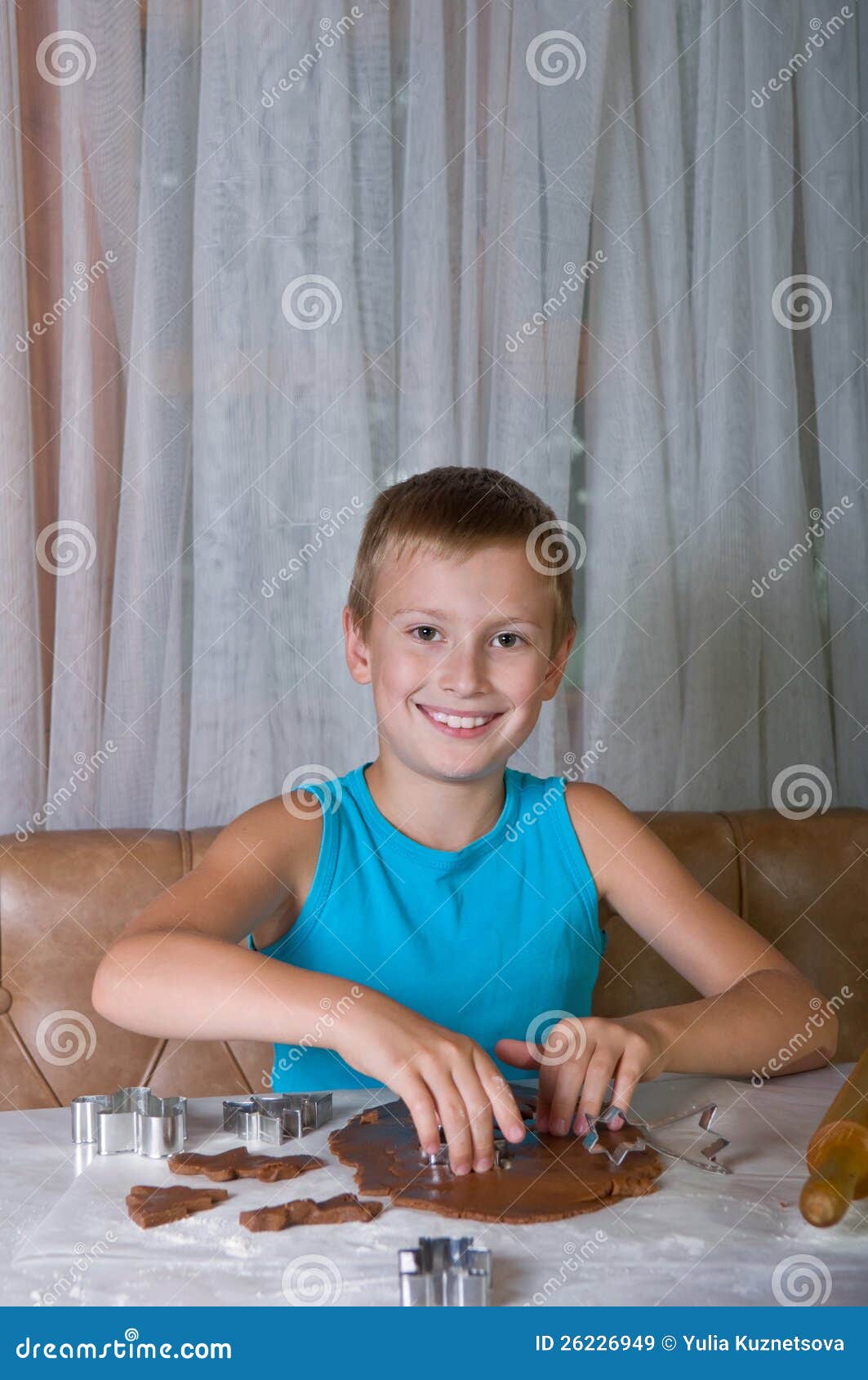 Young boy baking cookies stock image. Image of gingerbread - 26226949