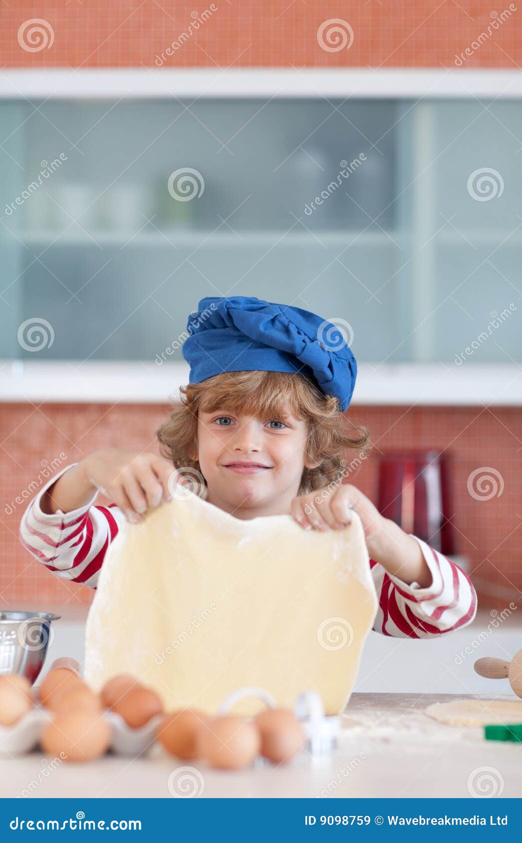 Young Boy Baking in the Kitchen Stock Image - Image of cookies ...