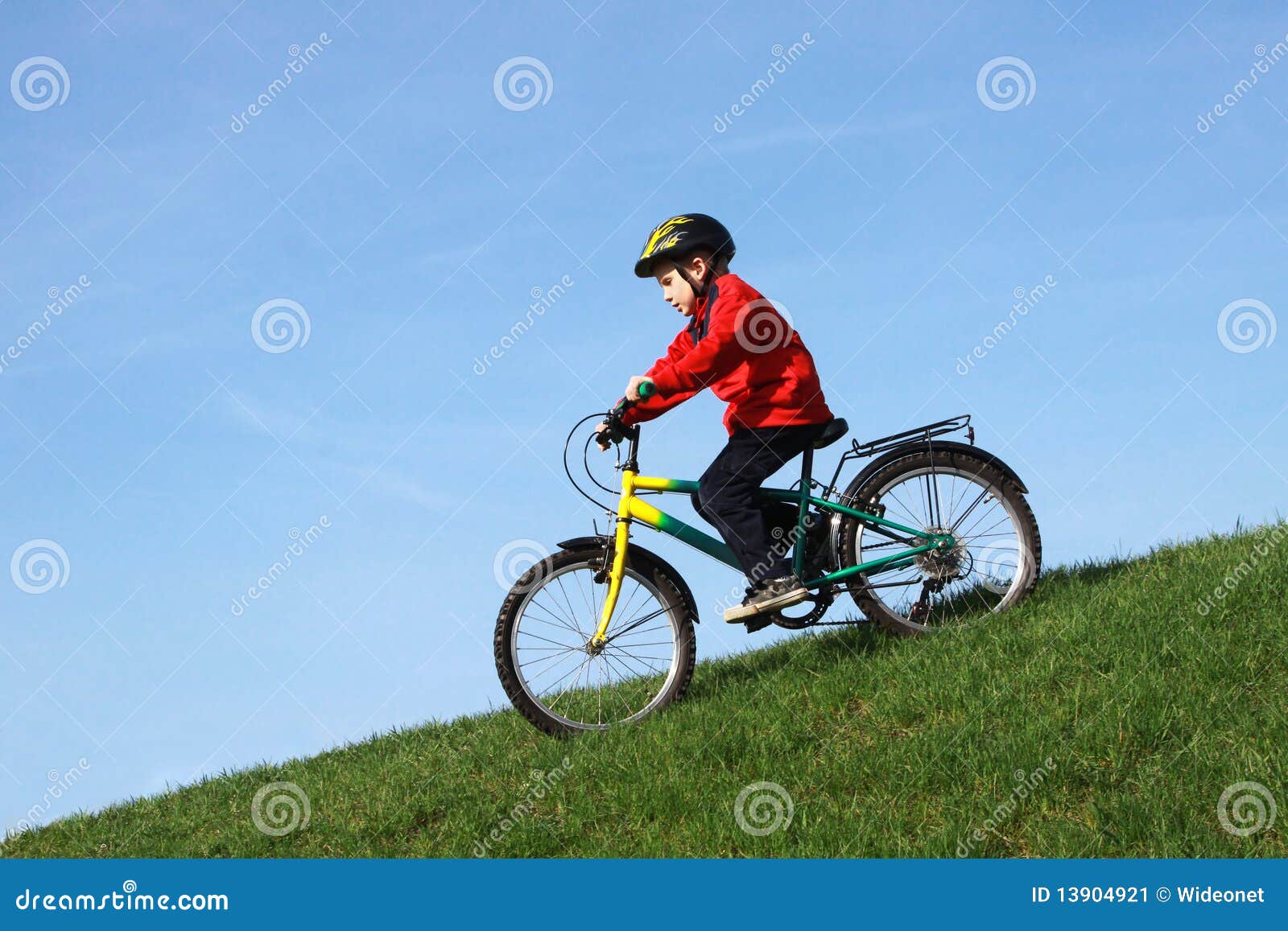 Young boy on bike stock image. Image of landscape, ride - 13904921