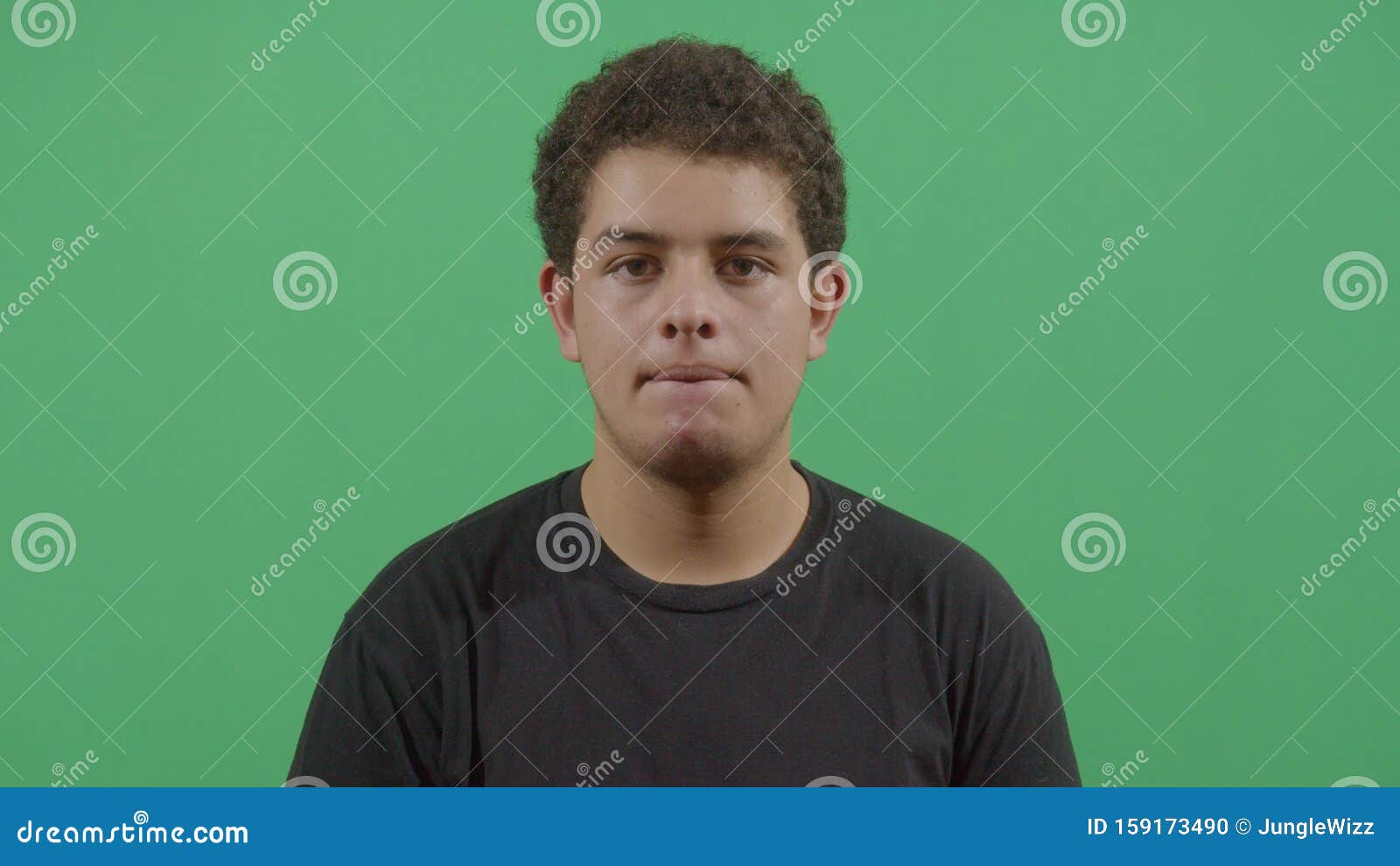 Young Boy Biting His Lower Lip Stock Footage - Video of isolated ...