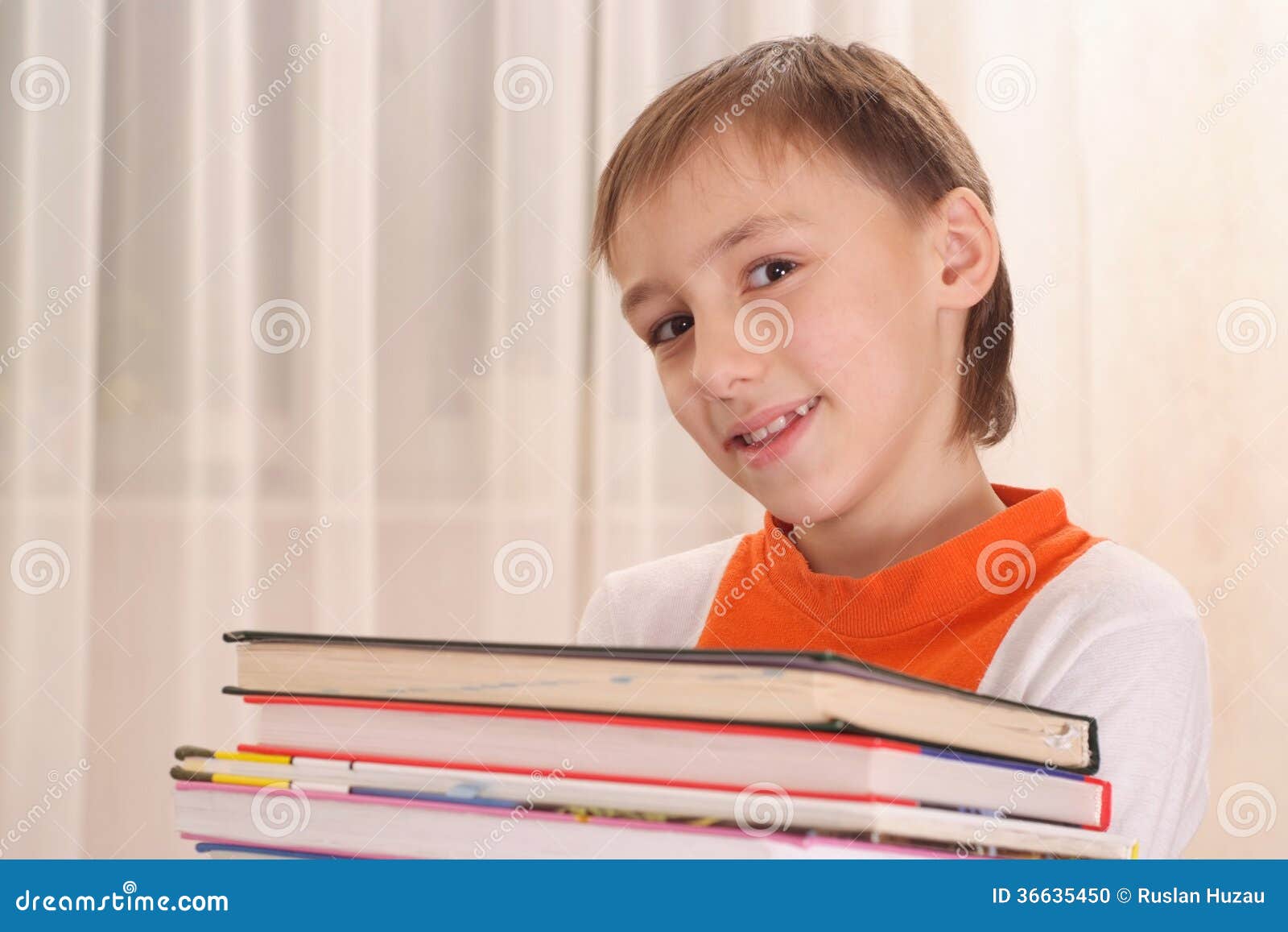 Young boy with books stock photo. Image of little, reading - 36635450
