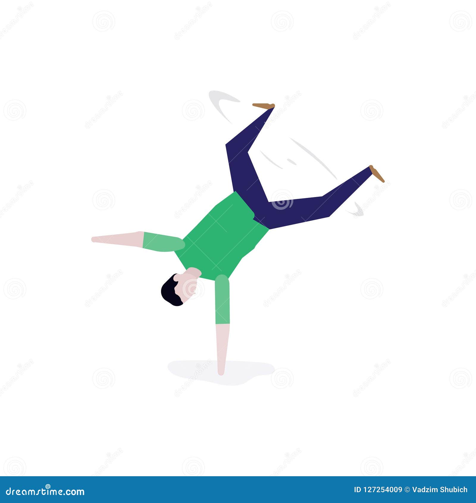 Young Boy Breakdancer Makes A Twist On One Hands. The Concept For B ...