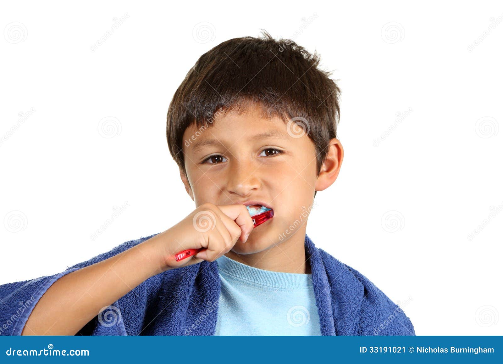 Young boy brushing teeth stock image. Image of handsome - 33191021