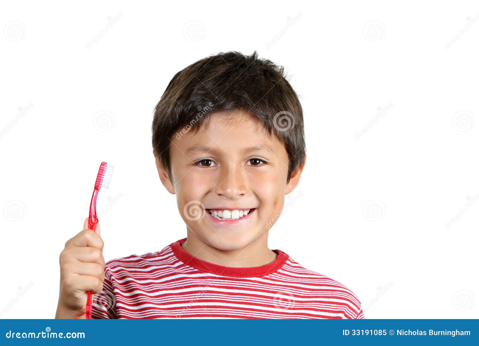 Young boy brushing teeth stock image. Image of little - 33191085