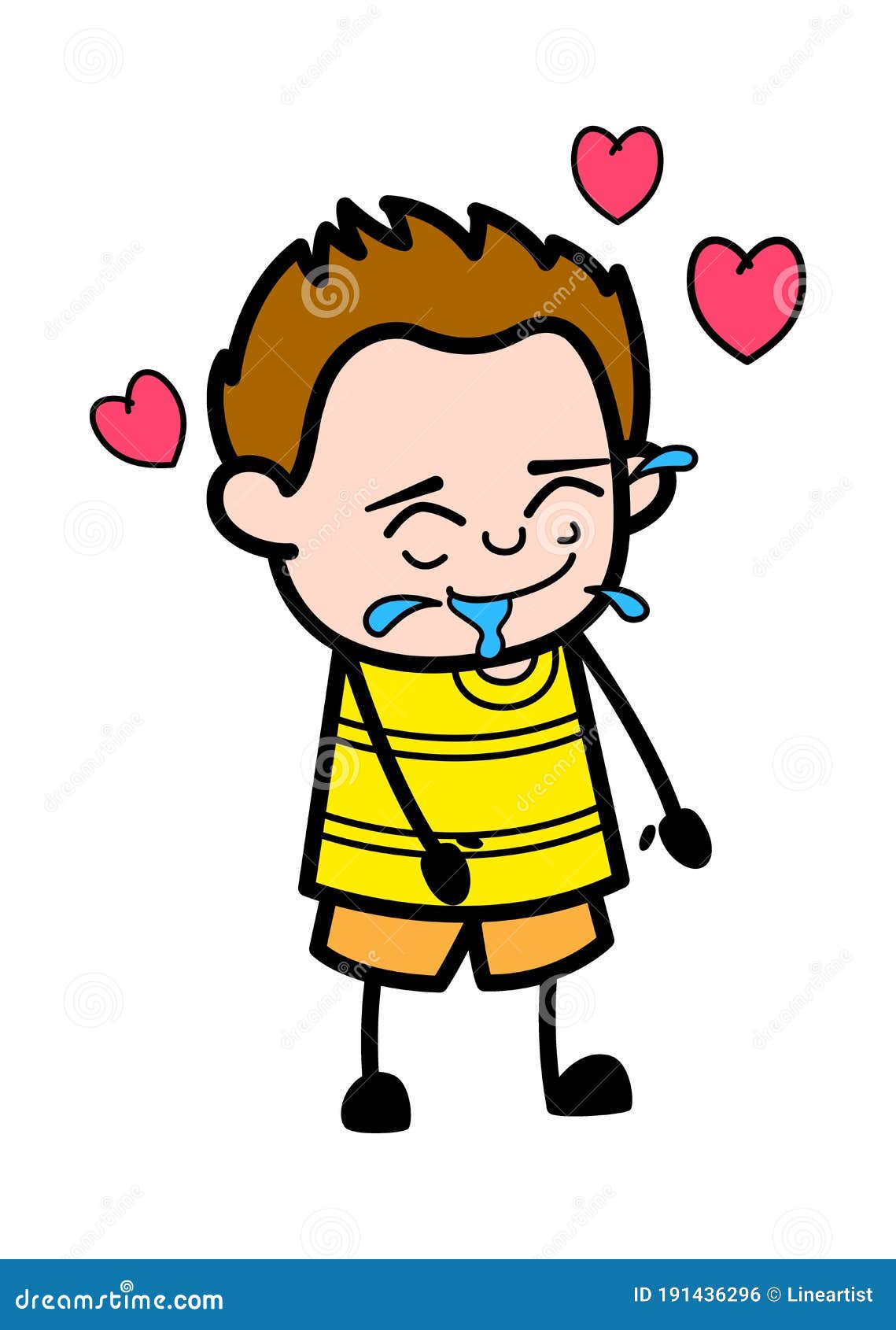 Young Boy Cartoon Drooling in Love Stock Illustration - Illustration of ...
