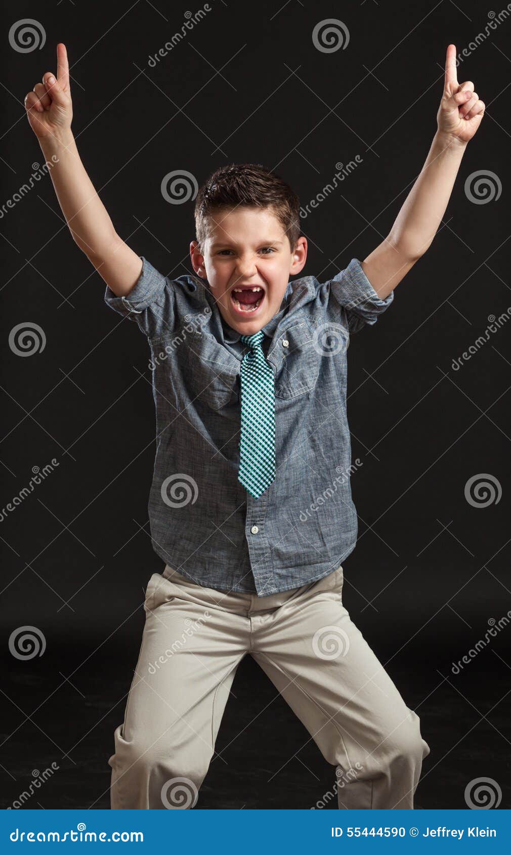 Young Boy Celebrating Pointing Number One Stock Photo - Image of ...