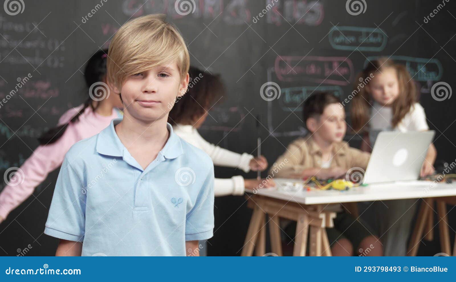 The Young Boy at Coding and Programming Classroom Stock Video - Video ...