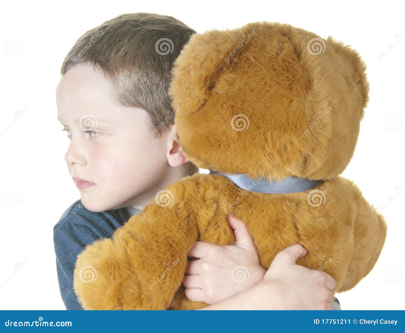 Young boy cuddling bear stock image. Image of lonely - 17751211