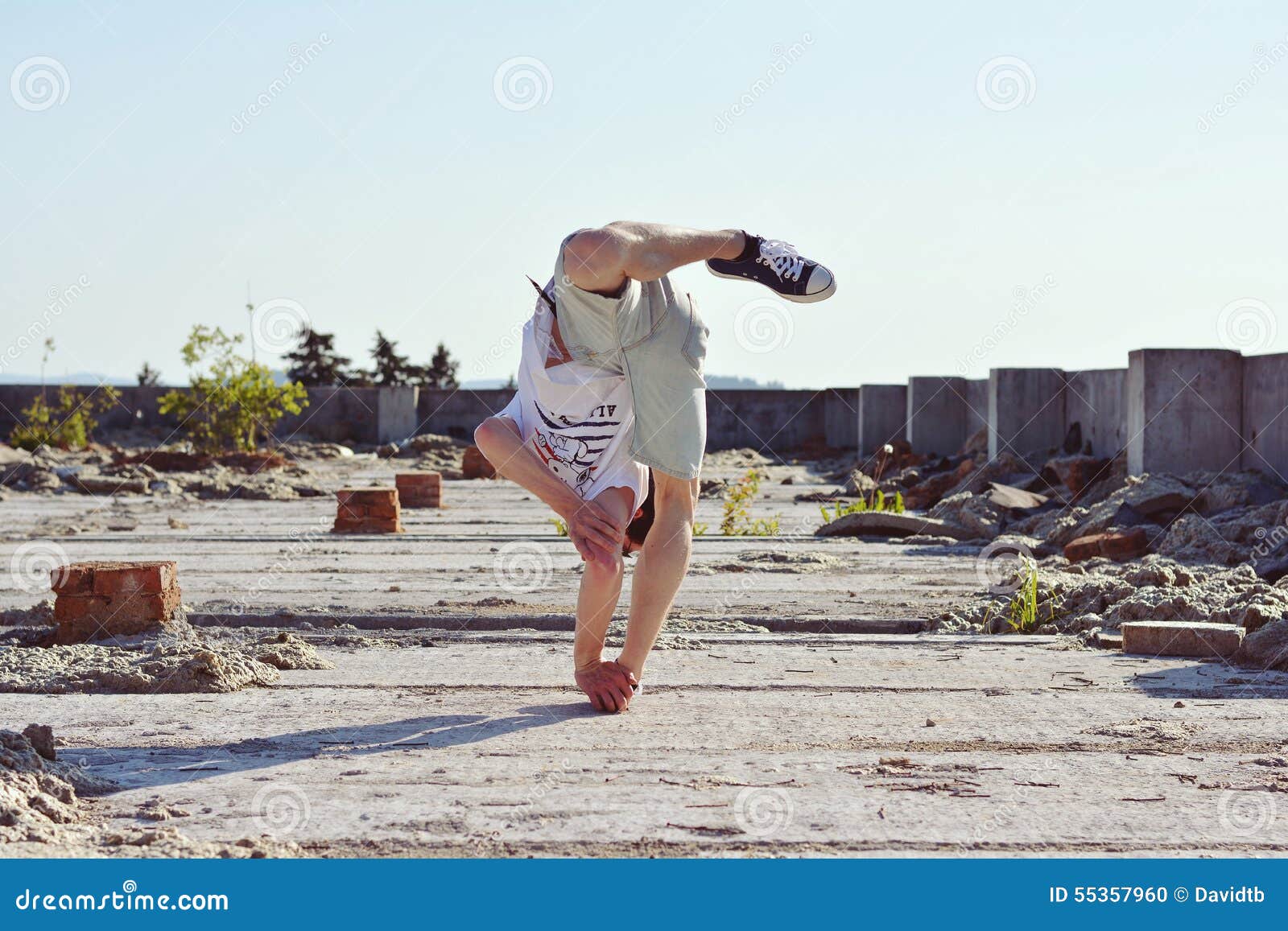 Young Boy Dancing Break Dance on the Street Stock Photo - Image of hand ...