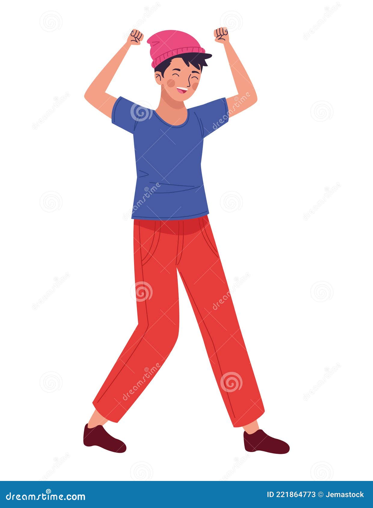 Young boy dancing stock vector. Illustration of adult - 221864773