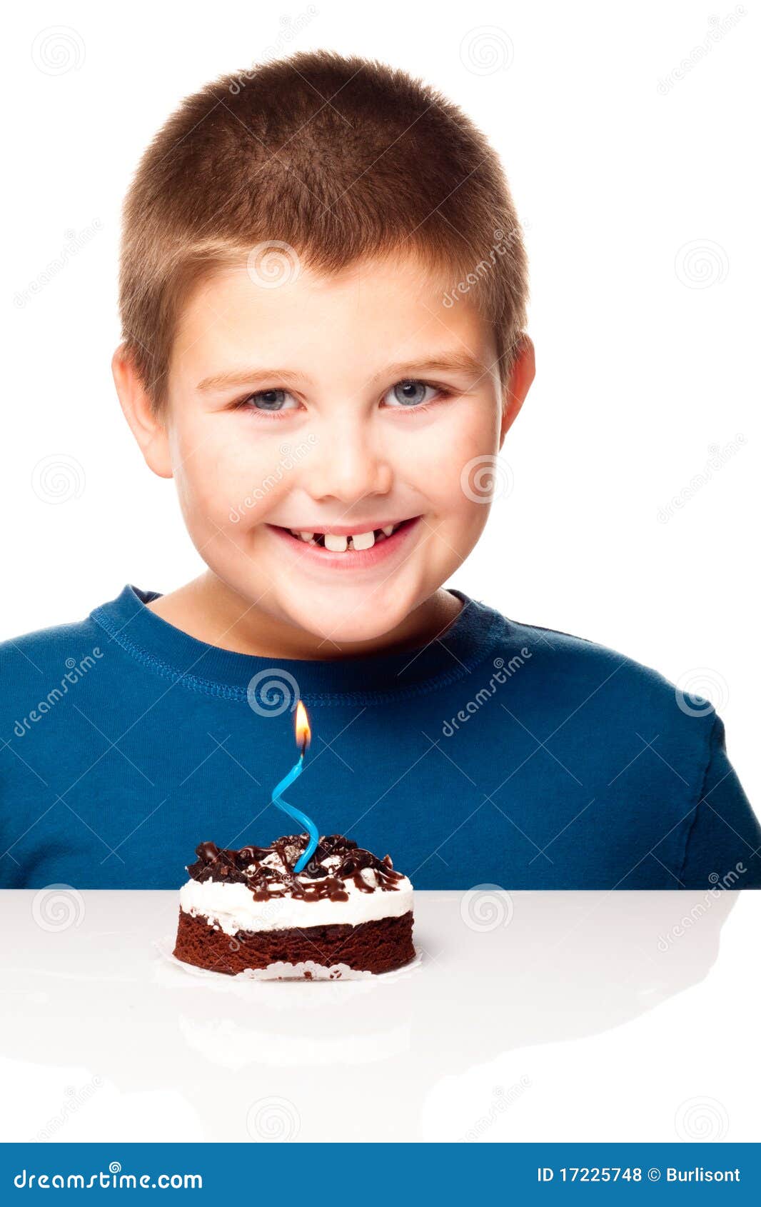 Young Boy Deciding To Eat a Dessert Stock Photo - Image of lunch, color ...