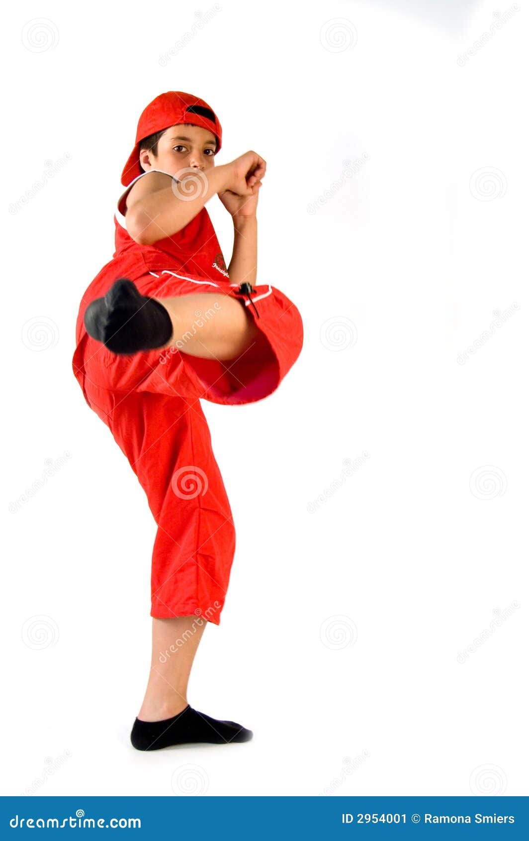 Young Boy is Defending Himself Stock Image - Image of young, karate ...