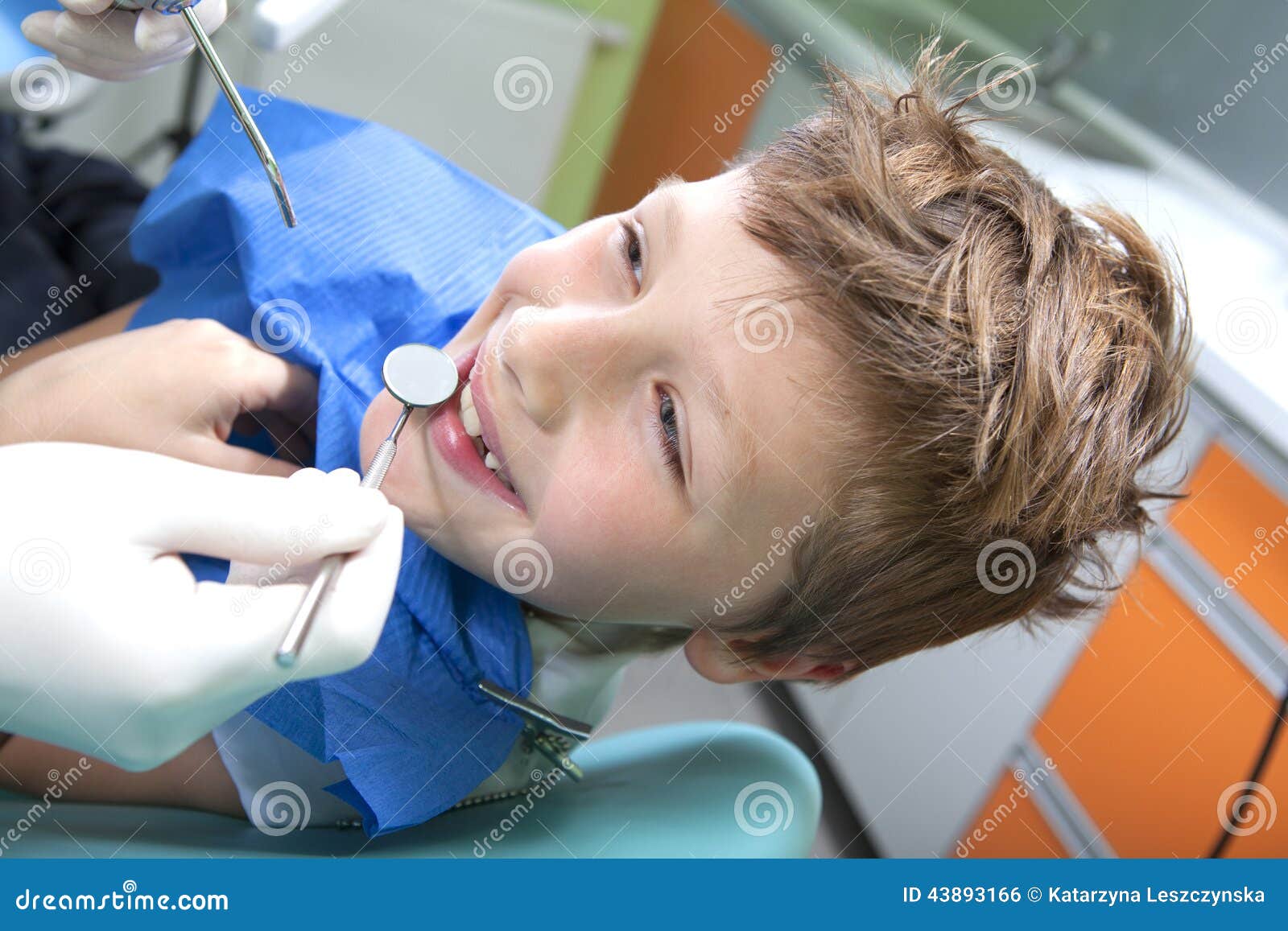 Young boy at the dentist stock photo. Image of inspection - 43893166