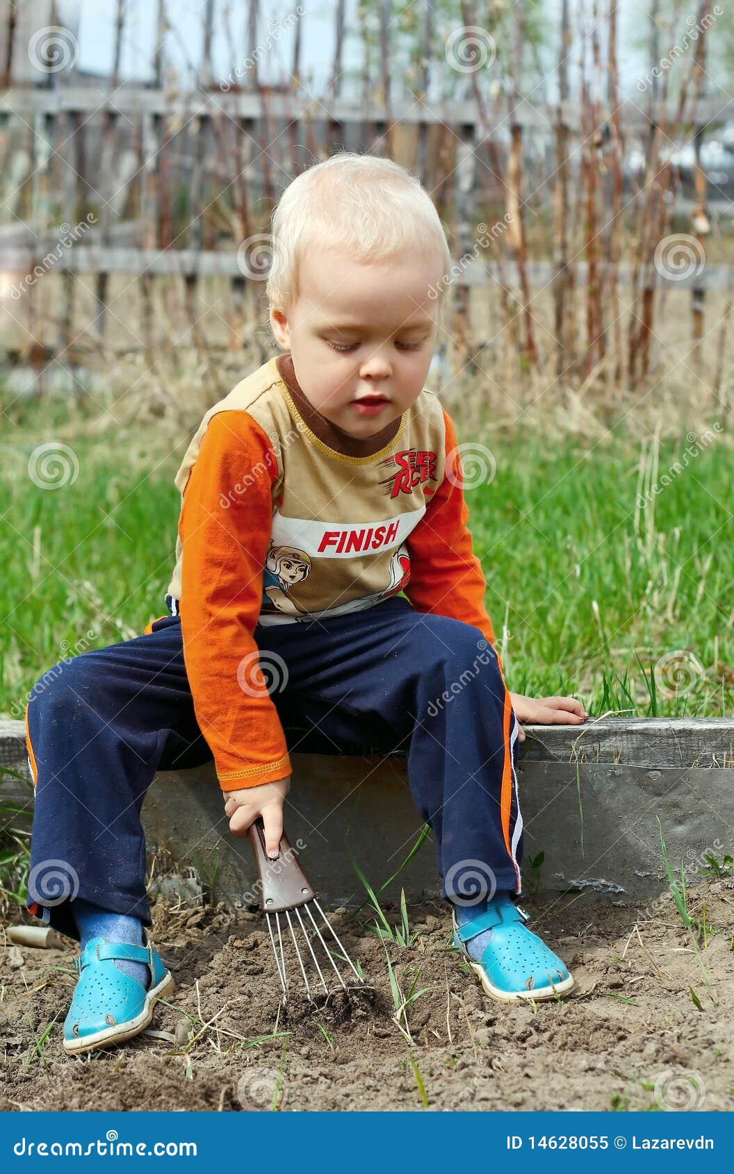 Young Boy Digging in the Ground Stock Image - Image of playful ...
