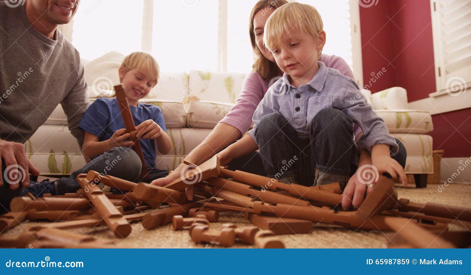 Young Boy Disassembling Wooden Play House Stock Image - Image of cabin ...