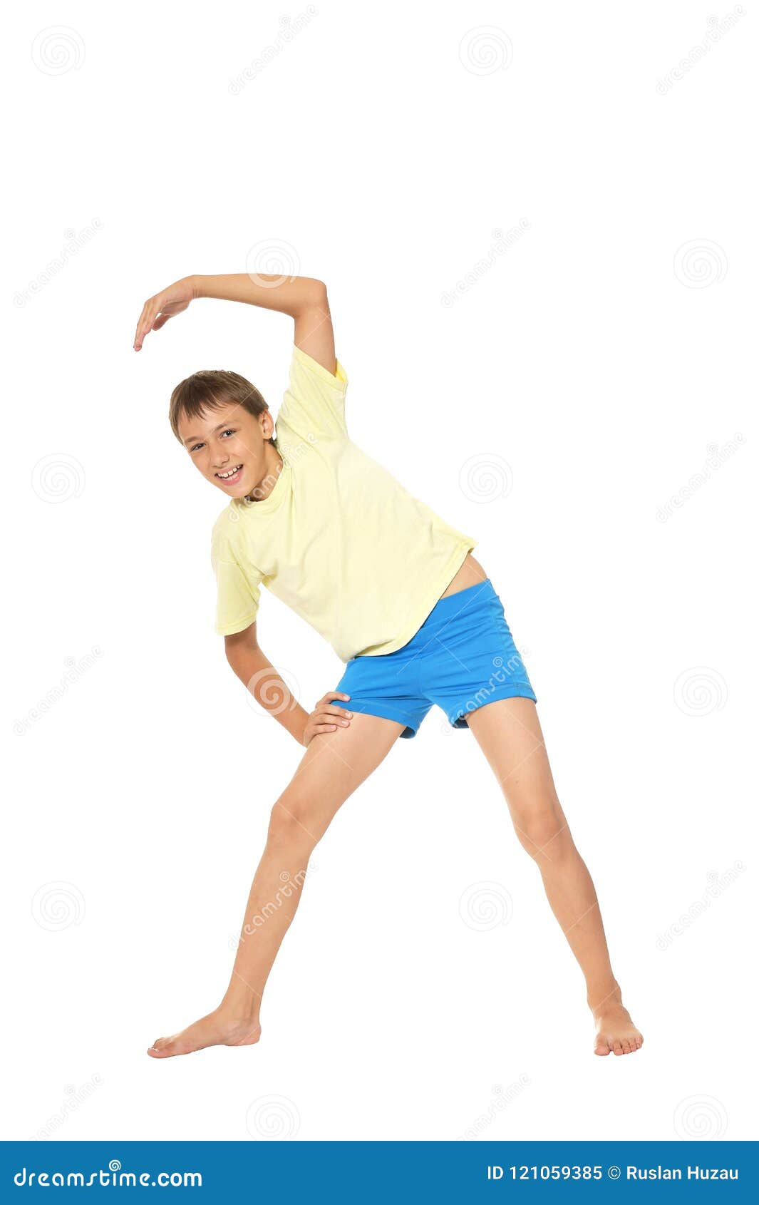 Young boy doing exercises stock image. Image of childhood - 121059385