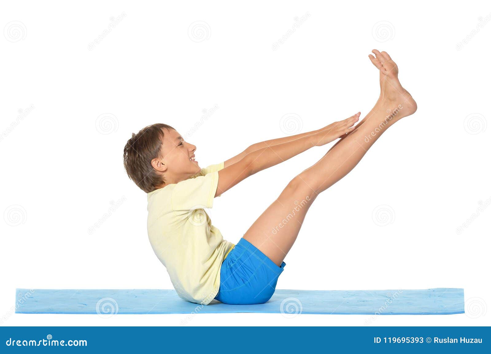 Young boy doing exercises stock image. Image of exercises - 119695393