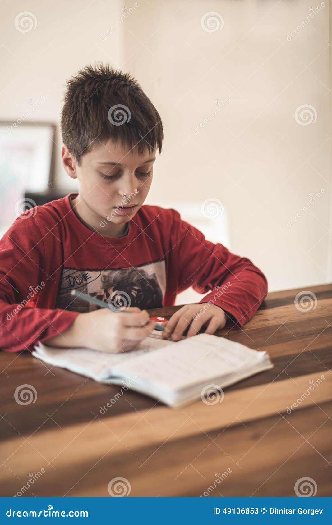 Young boy doing homework stock image. Image of homework - 49106853