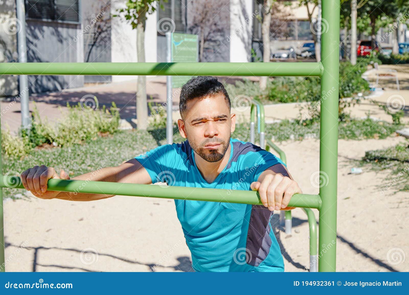 Young Boy Doing Muscle Stretching after Training in a Park Stock Image ...