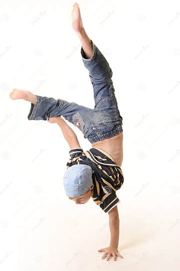 Young Boy Doing a One Handed Handstand Stock Photo - Image of active ...