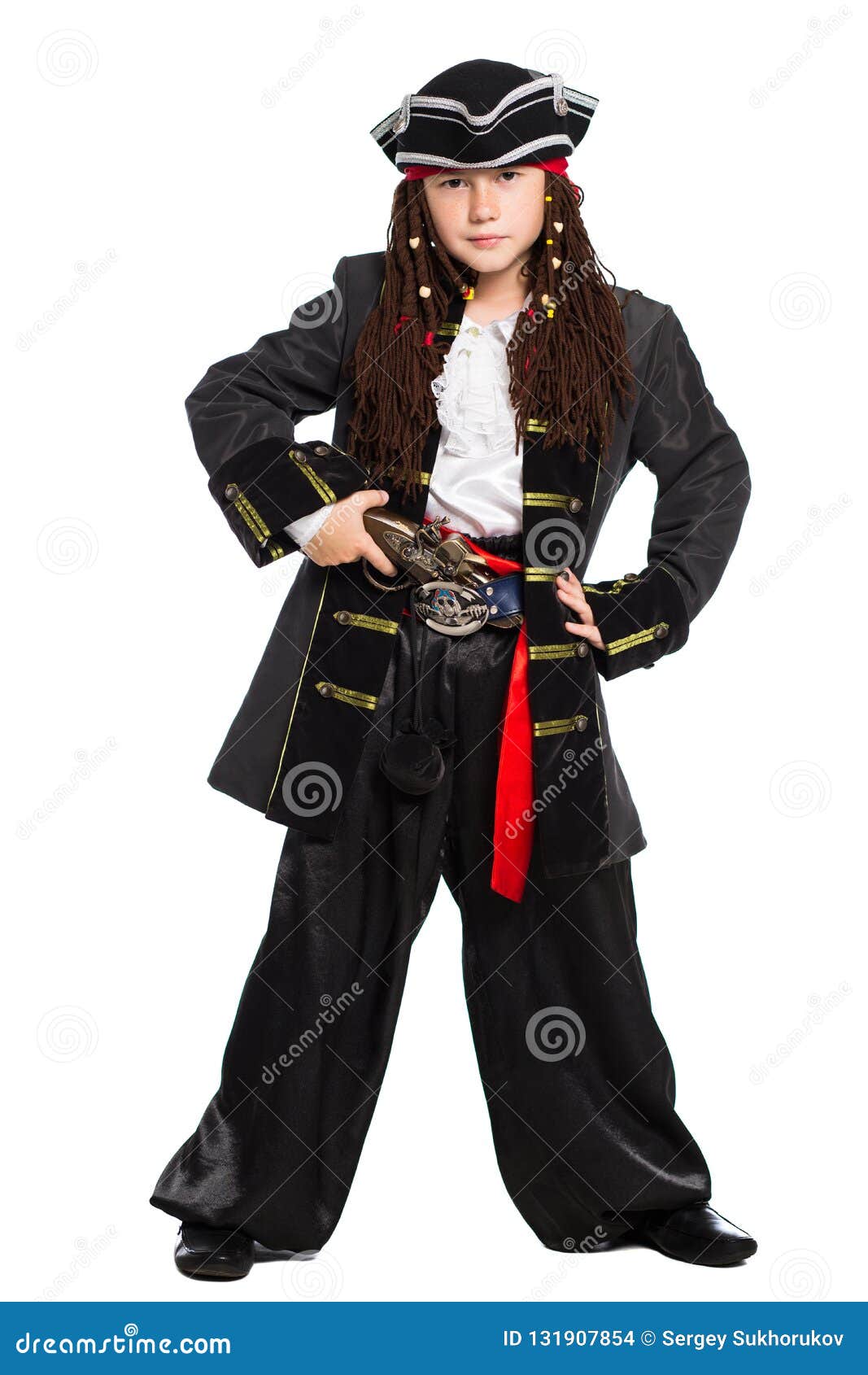Young Boy Dressed As Pirate Stock Photo - Image of medieval, blue ...