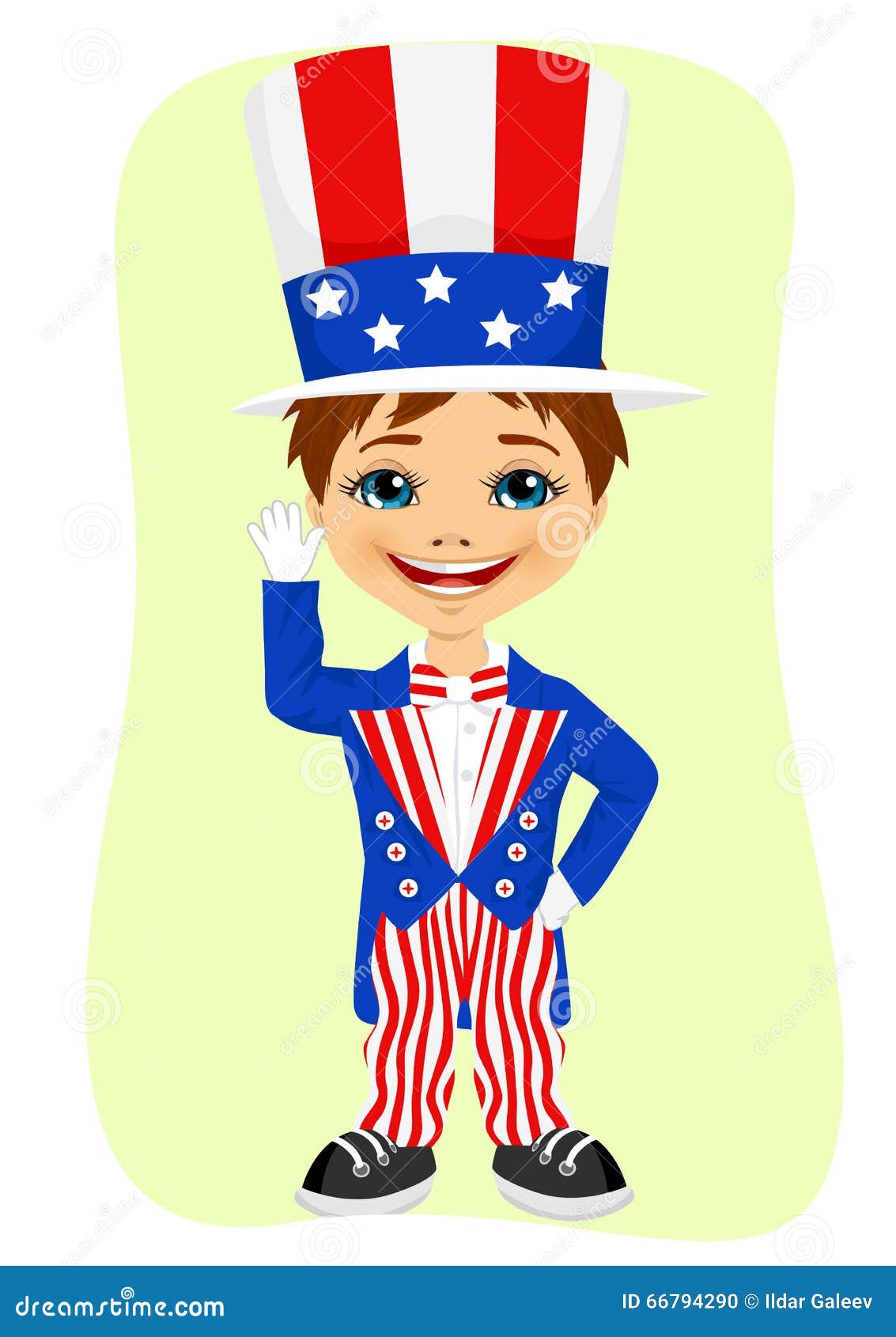 Young Boy Dressed Up Like Uncle Sam Stock Vector - Illustration of ...