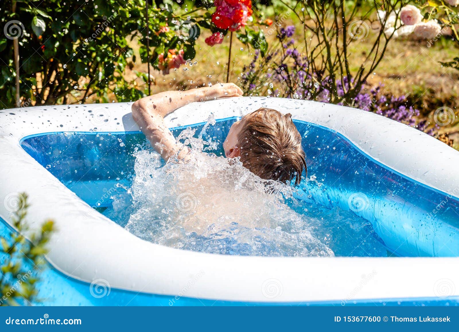 Young Boy Drowning in the Swimming Pool in the Summer Stock Photo ...