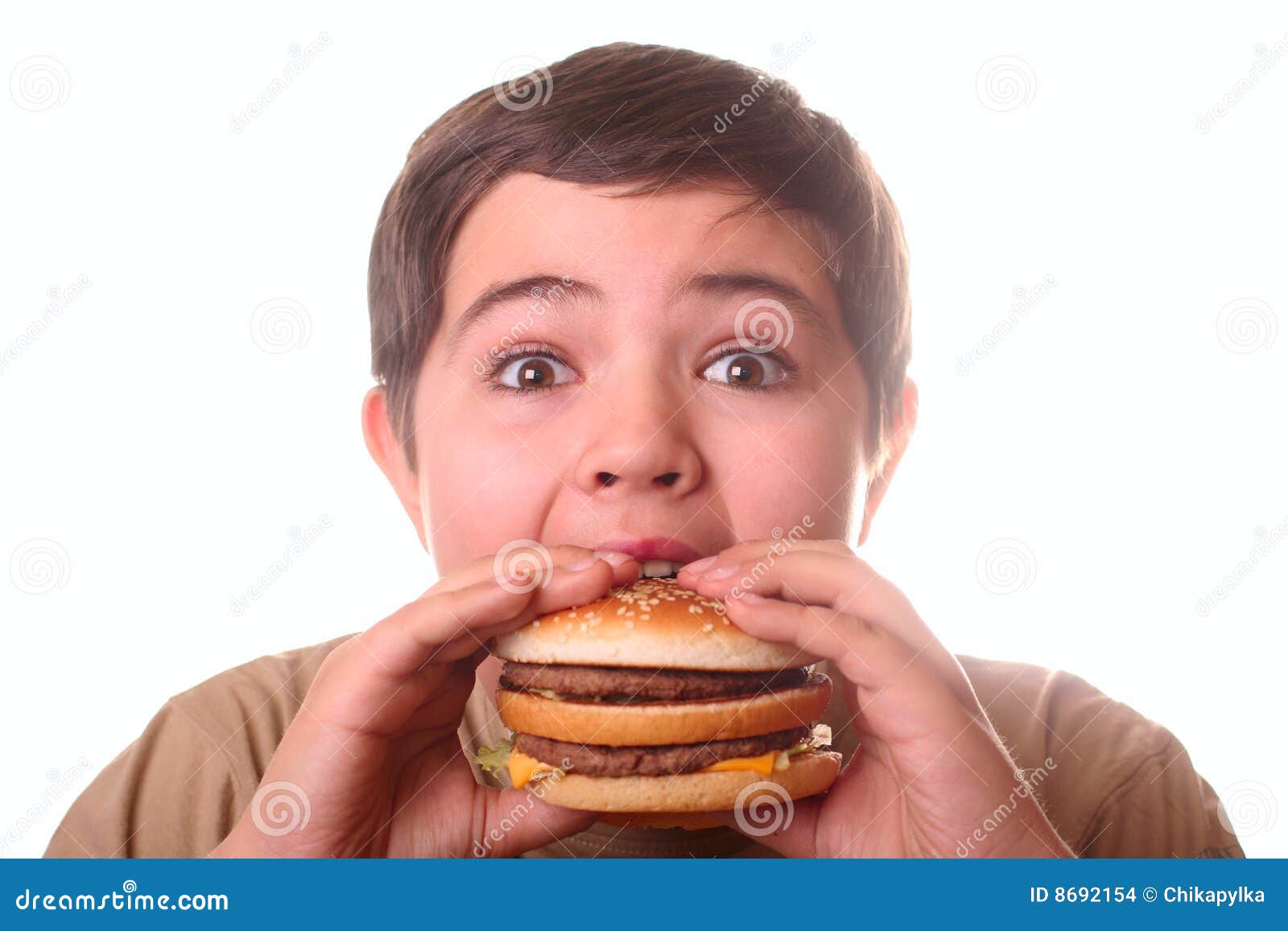 Young boy eating hamburger stock photo. Image of hamburger - 8692154