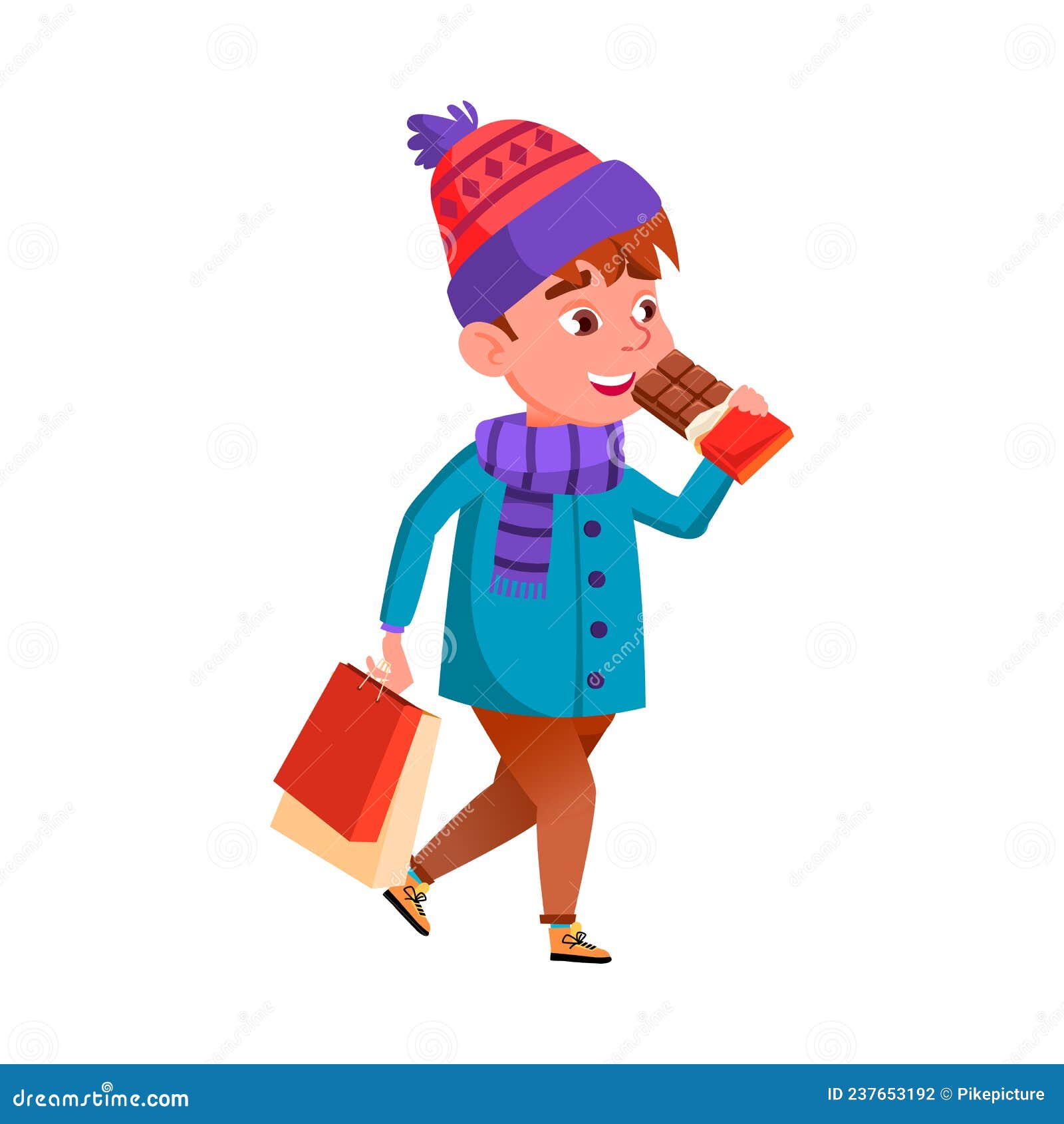 Young Boy Eating Sweets Vector Stock Vector - Illustration of food ...