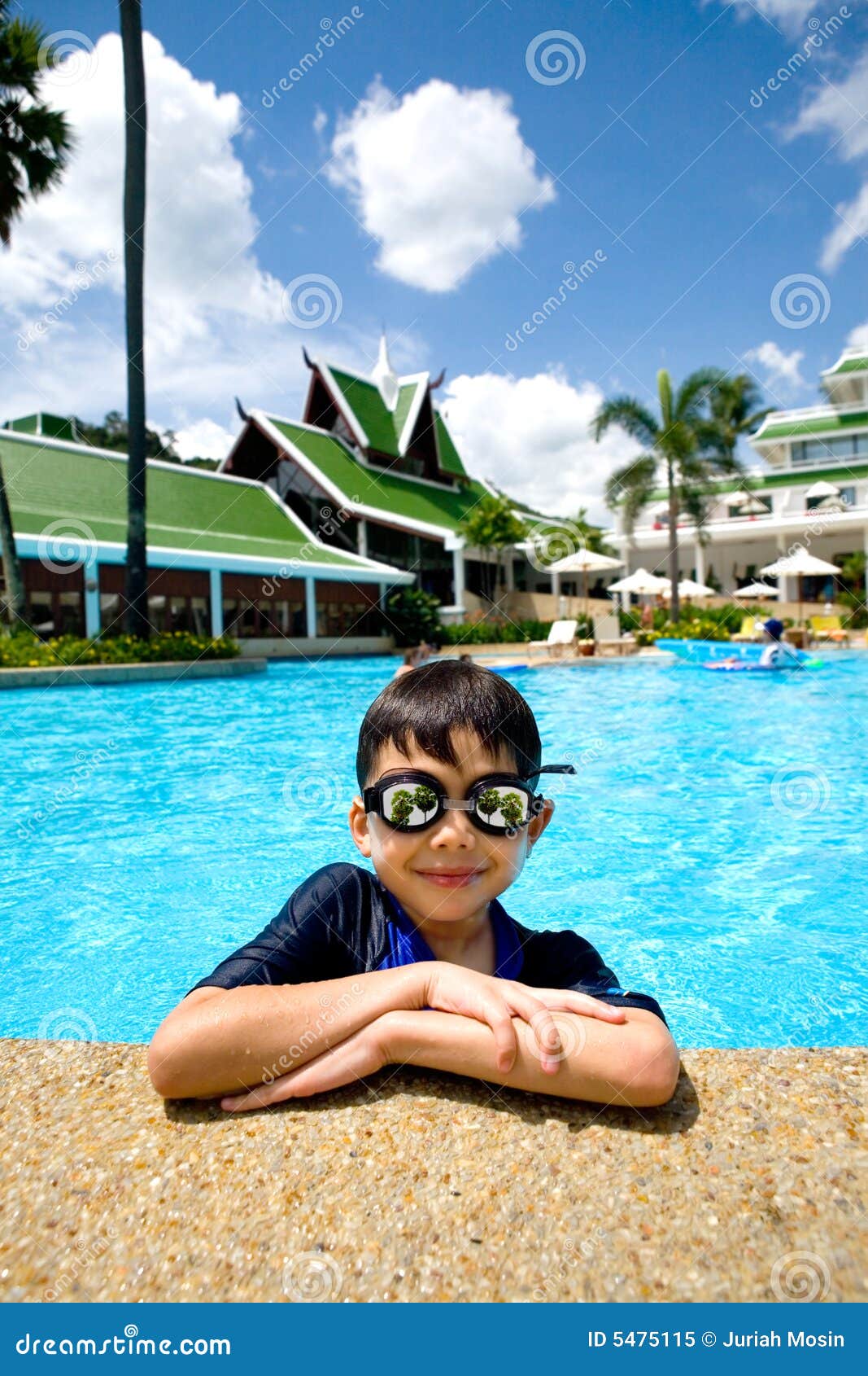 Young Boy Enjoying a Swimming Pool Stock Image - Image of enjoy ...