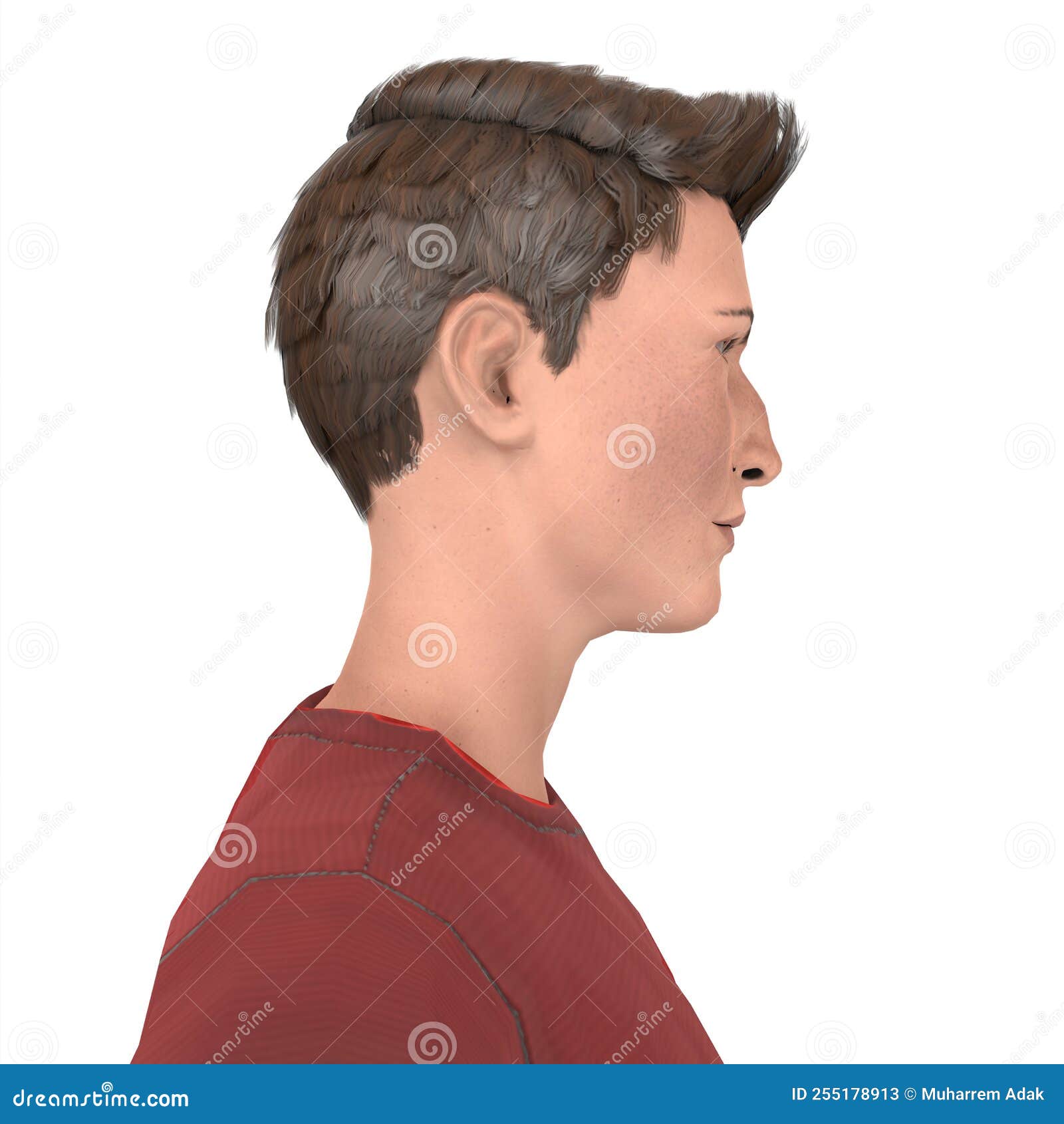 Young Boy Face Looking Right 3d Modelling Stock Illustration ...