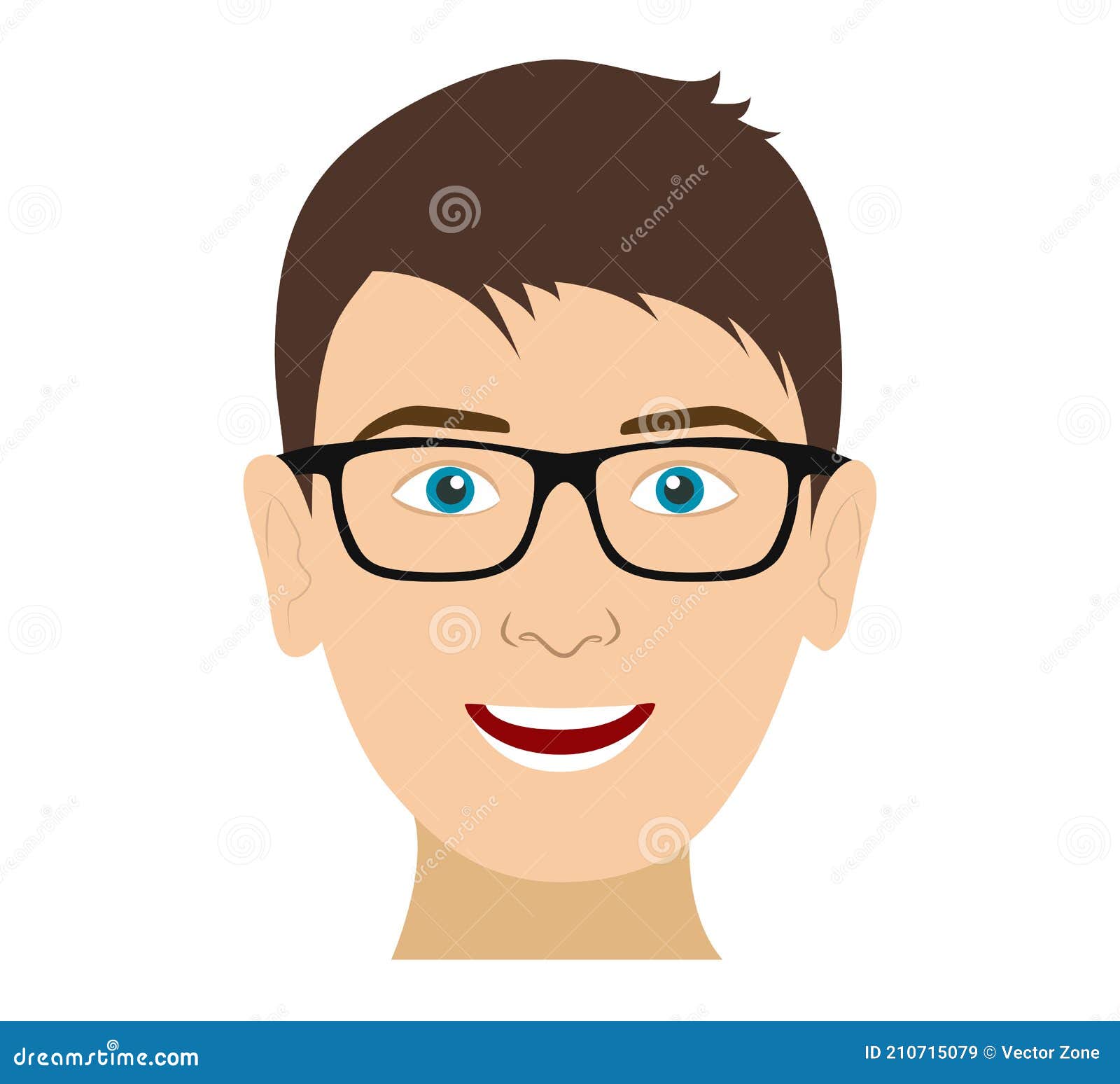 Young Boy Face Vector Illustration. Stock Vector - Illustration of ...