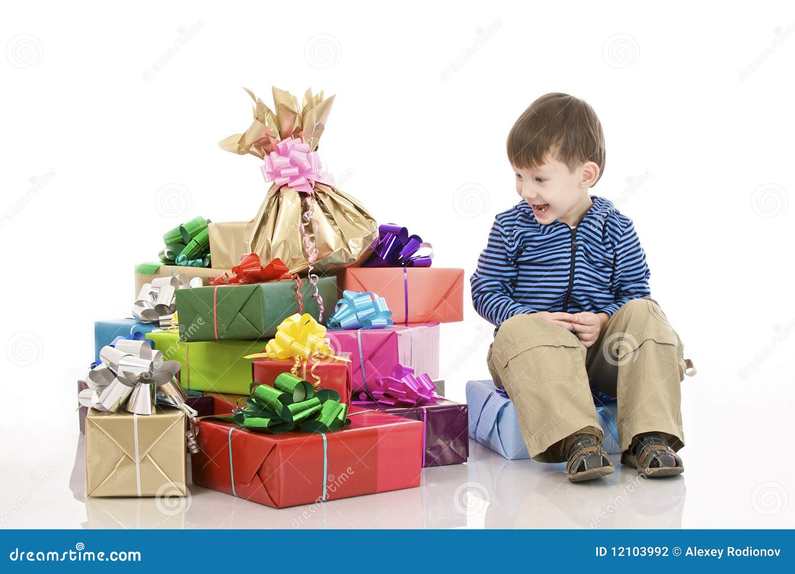 Young boy and fancy boxes stock photo. Image of fancy - 12103992