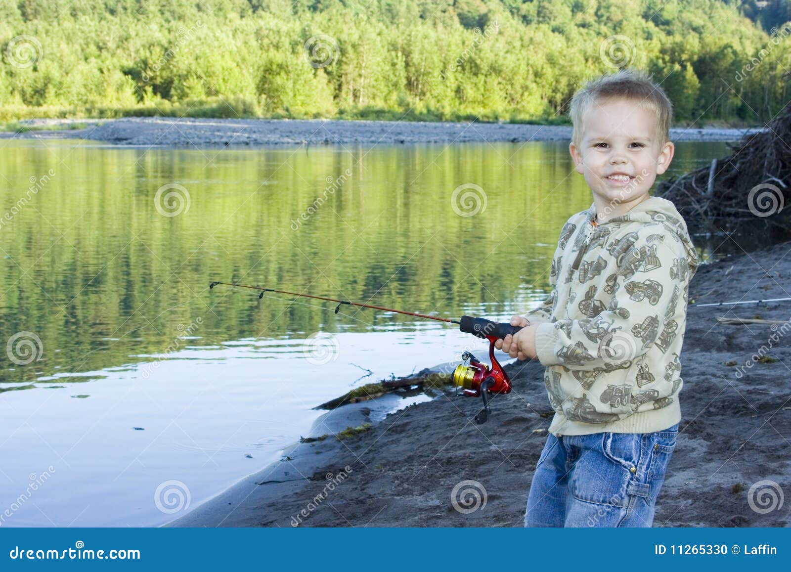 Young Boy Fishing stock photo. Image of fish, salmon - 11265330