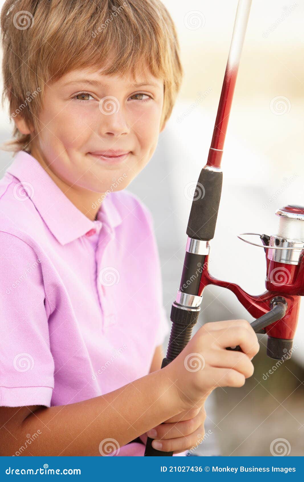 Young boy with fishing rod stock photo. Image of enjoying - 21027436