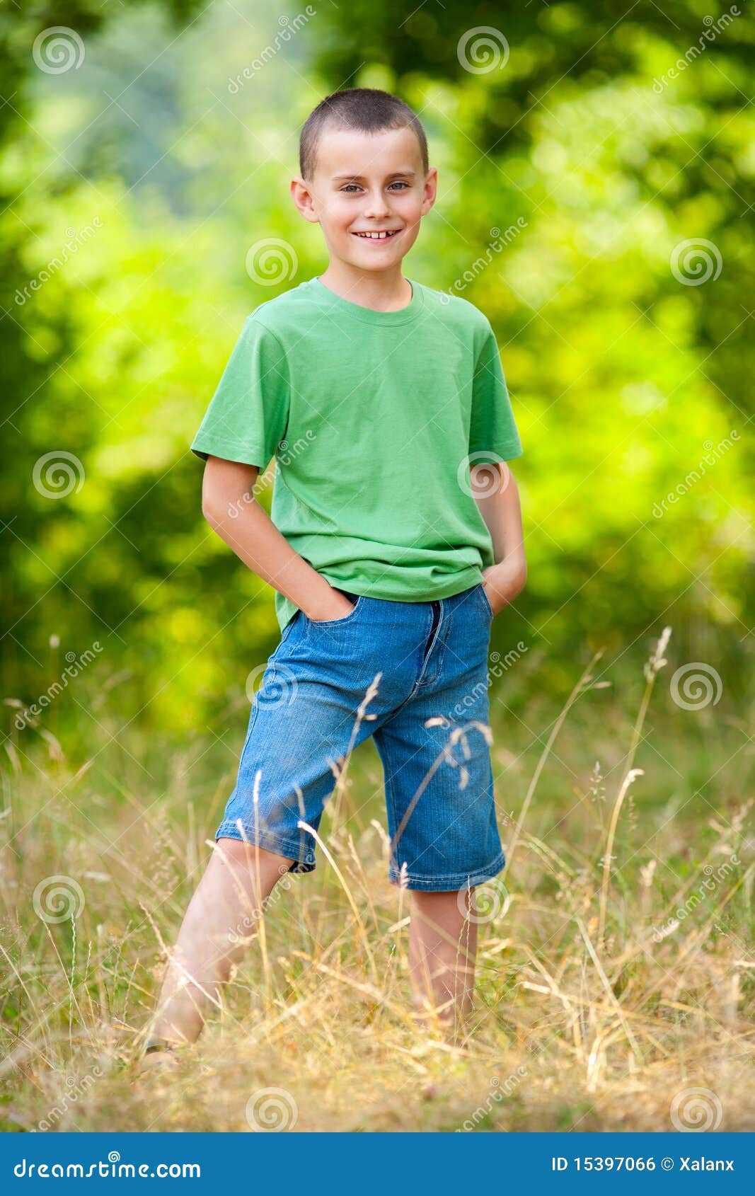 Young boy in a forest stock photo. Image of seasonal - 15397066