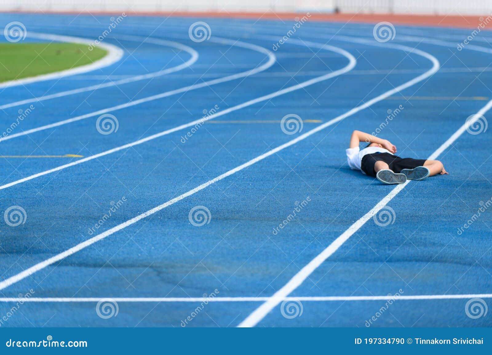 Young Boy Take Rest after Running Stock Photo - Image of children ...