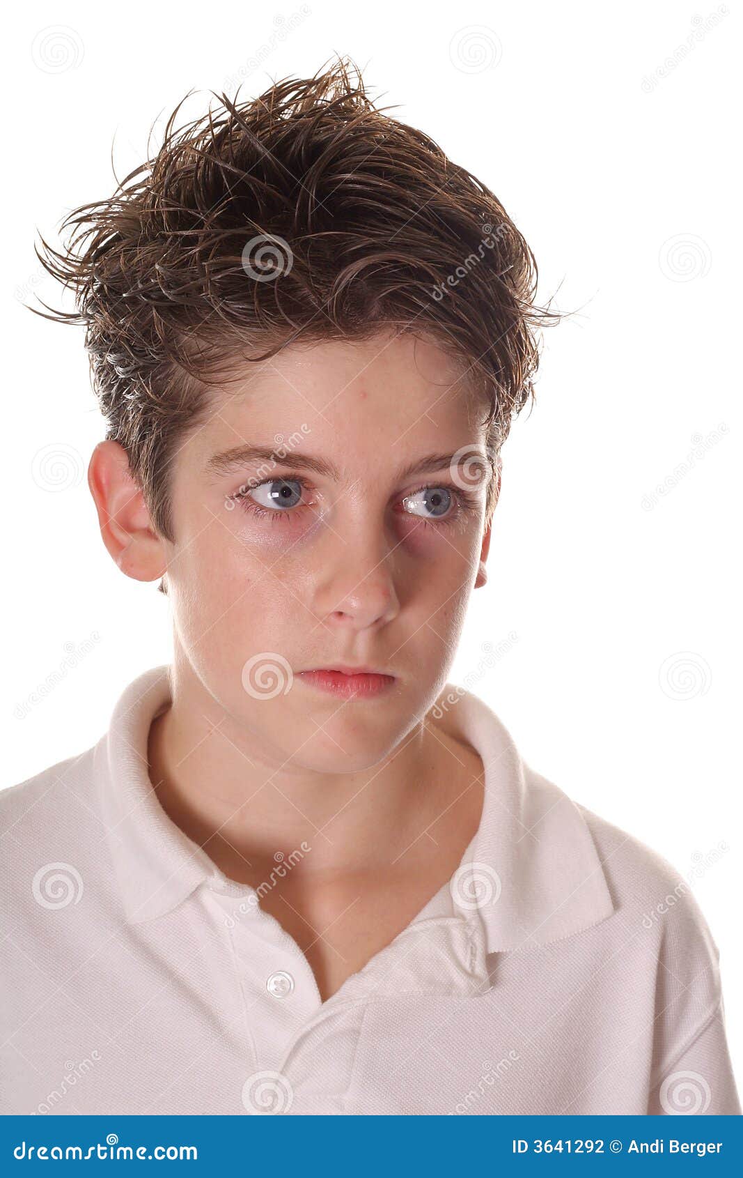 Young Boy Giving Serious Look Stock Photo - Image of expression, scared ...