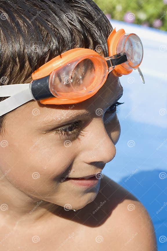 Young boy with goggles on stock photo. Image of holiday - 6005966