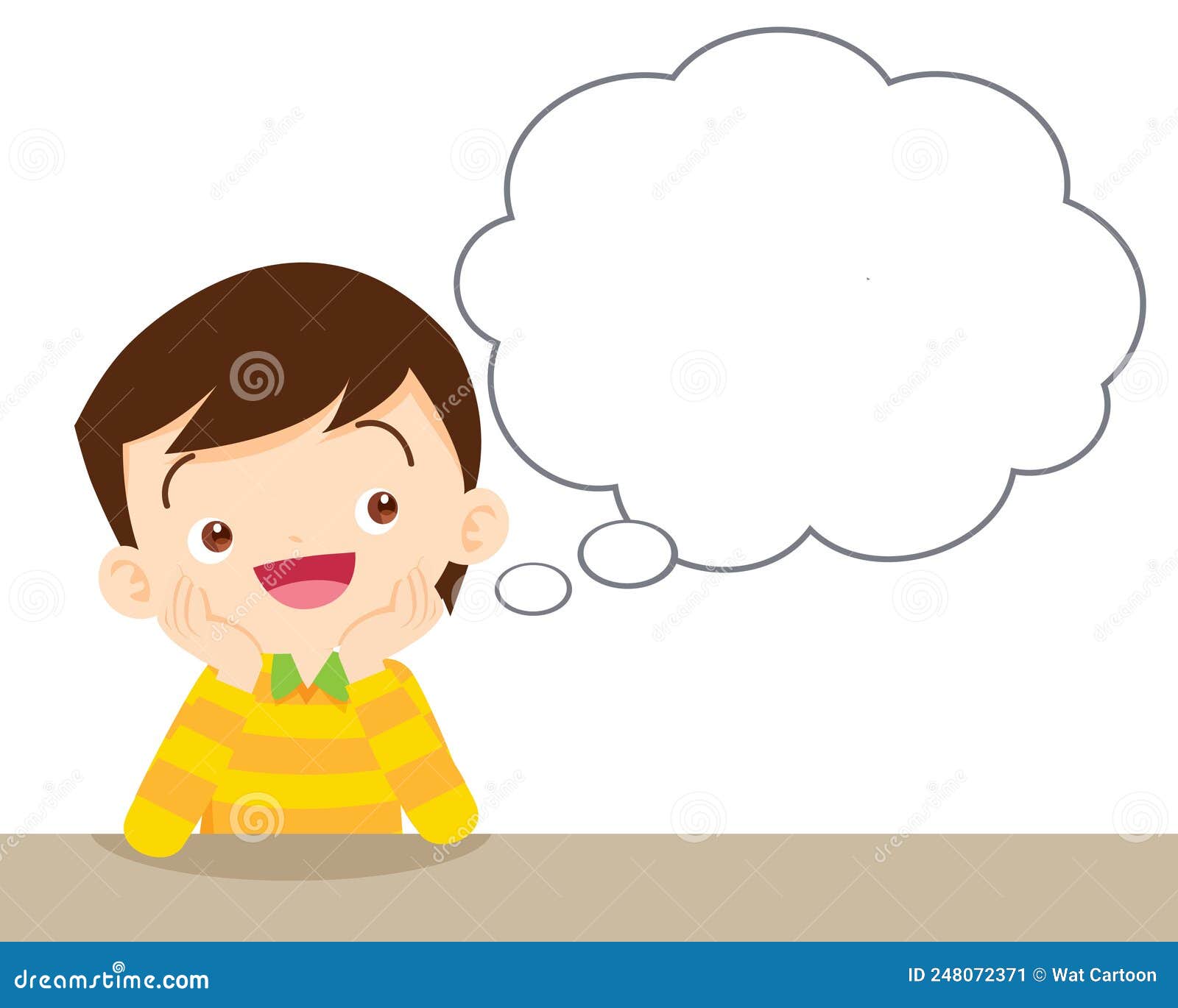 Young Boy Good Mood and Think about Something Stock Vector ...