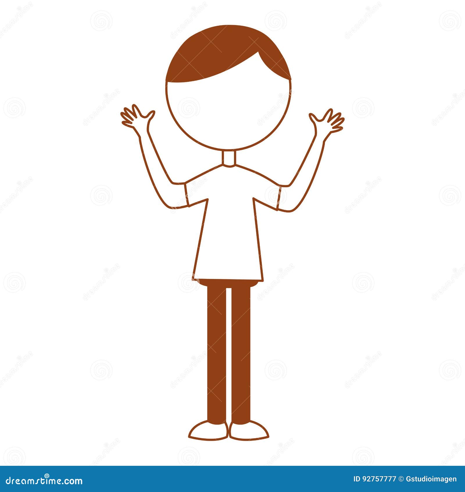 Young Boy with Hands Up Avatar Character Stock Vector - Illustration of ...