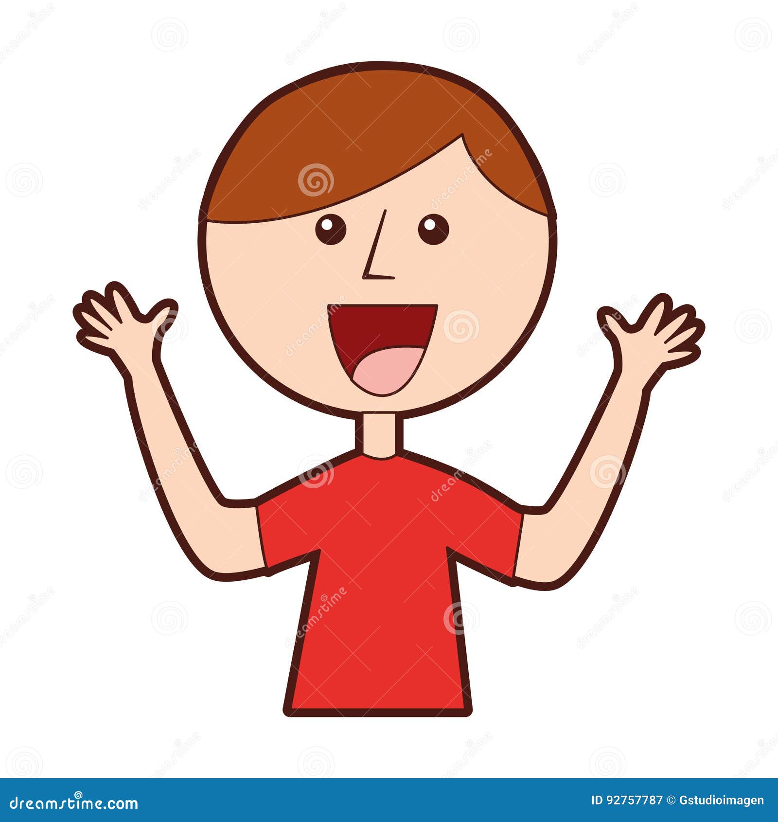 Young Boy with Hands Up Avatar Character Stock Vector - Illustration of ...